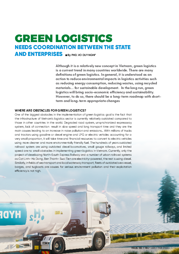 (PDF) Green logistics-Vietnam logistics Review