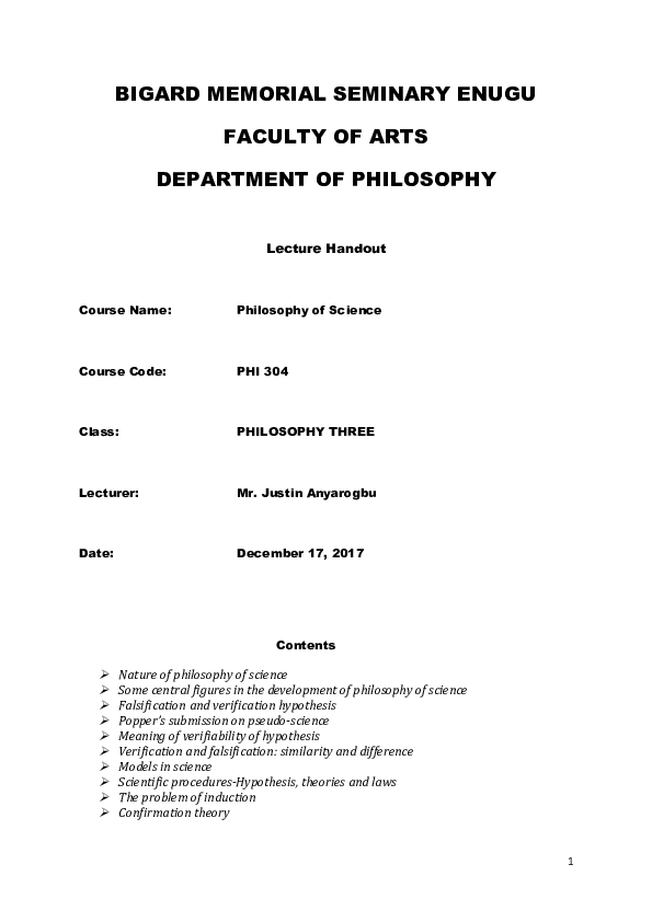 Doc Philosophy Of Science Basic Issues