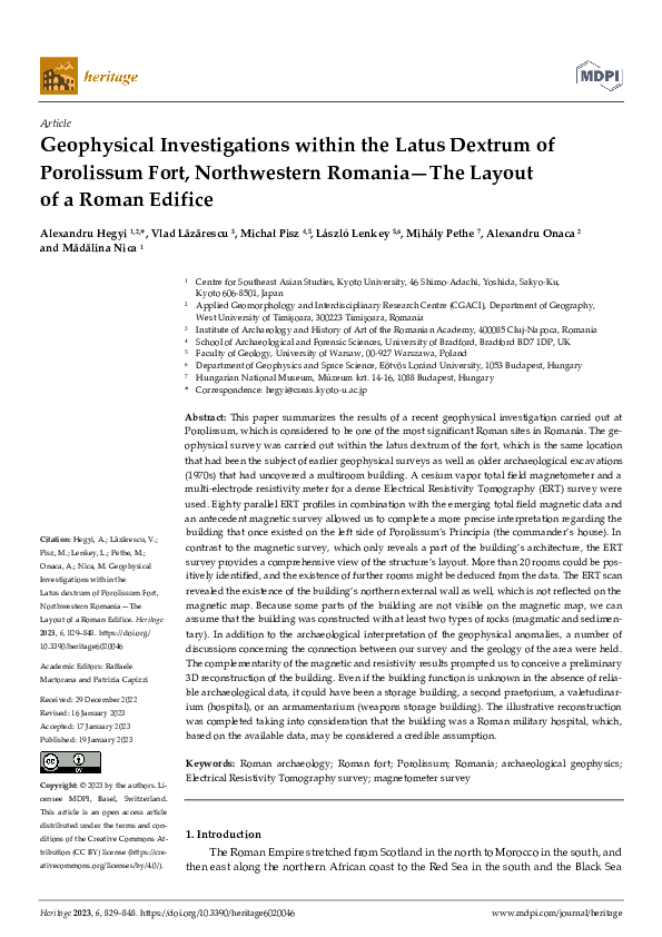 (PDF) Geophysical Investigations within the Latus Dextrum of Porolissum ...