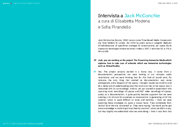 (PDF) Intervista a Jack McConchie