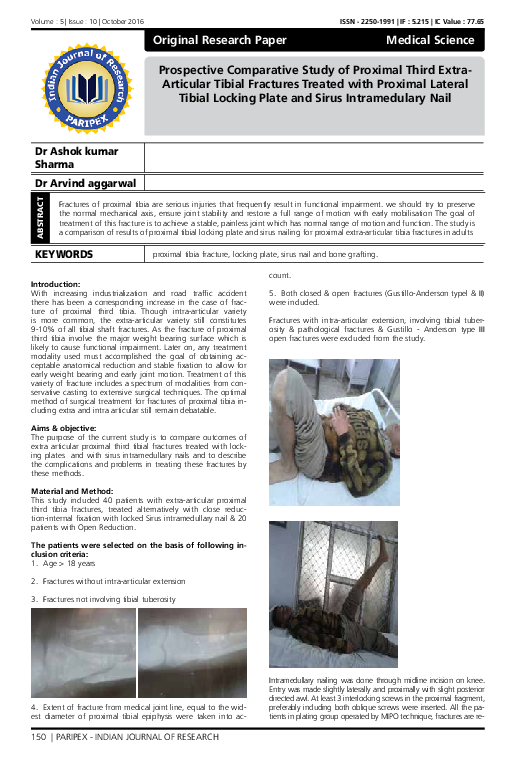 (PDF) Prospective Comparative Study of Proximal Third Extra-Articular ...