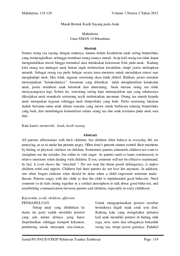 (PDF) Marah Bentuk Kasih Sayang pada Anak