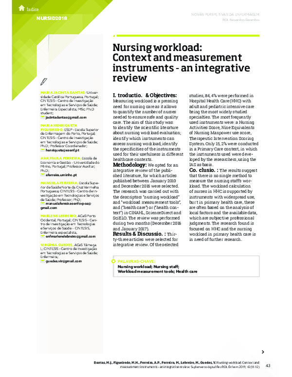 (PDF) Nursing workload: Context and measurement instruments - an ...
