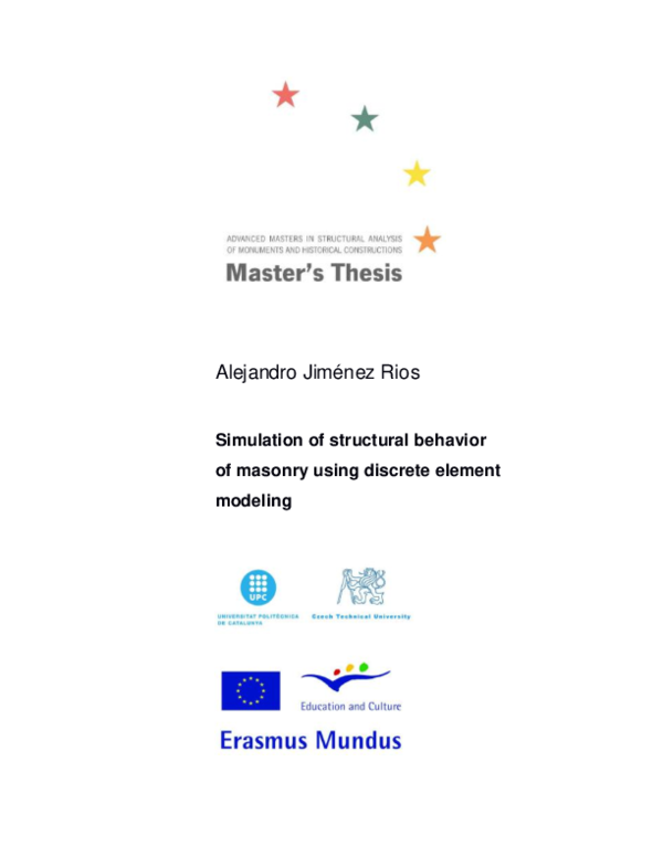 (PDF) Simulation of structural behavior of masonry using discrete element modeling