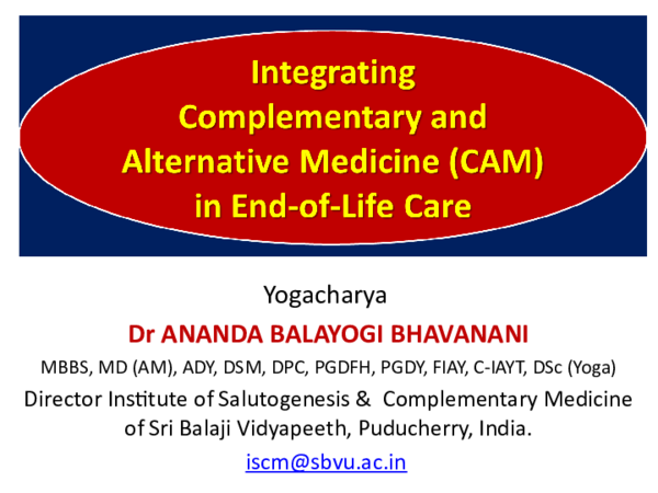 (PPT) Integrating Complementary and Alternative Medicine (CAM) in End-of-Life Care