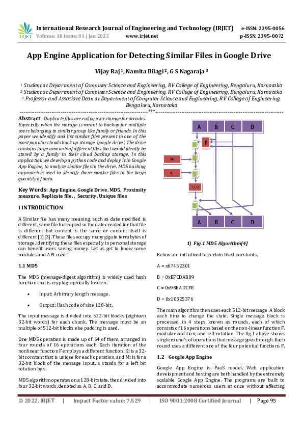 (PDF) App Engine Application for Detecting Similar Files in Google Drive