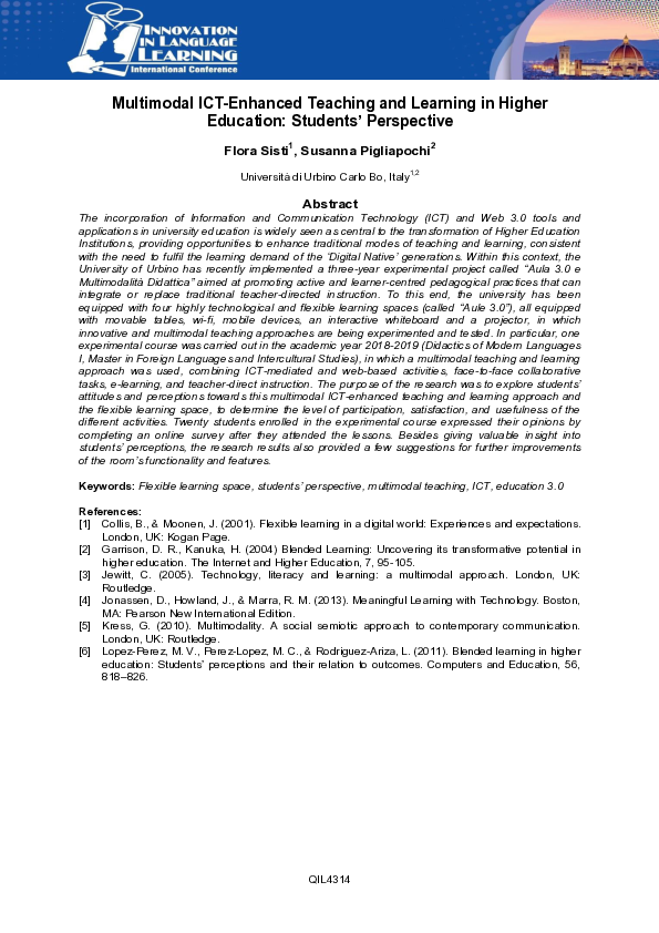 (PDF) Multimodal ICT-Enhanced Teaching and Learning in Higher Education: Students’ Perspective