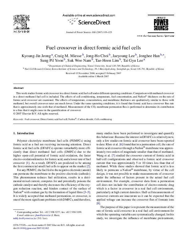 (PDF) Fuel crossover in direct formic acid fuel cells