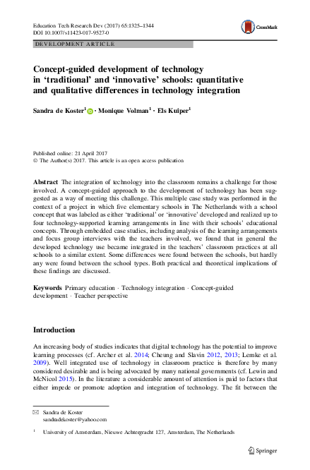 (PDF) Concept-guided development of technology in ‘traditional’ and ...