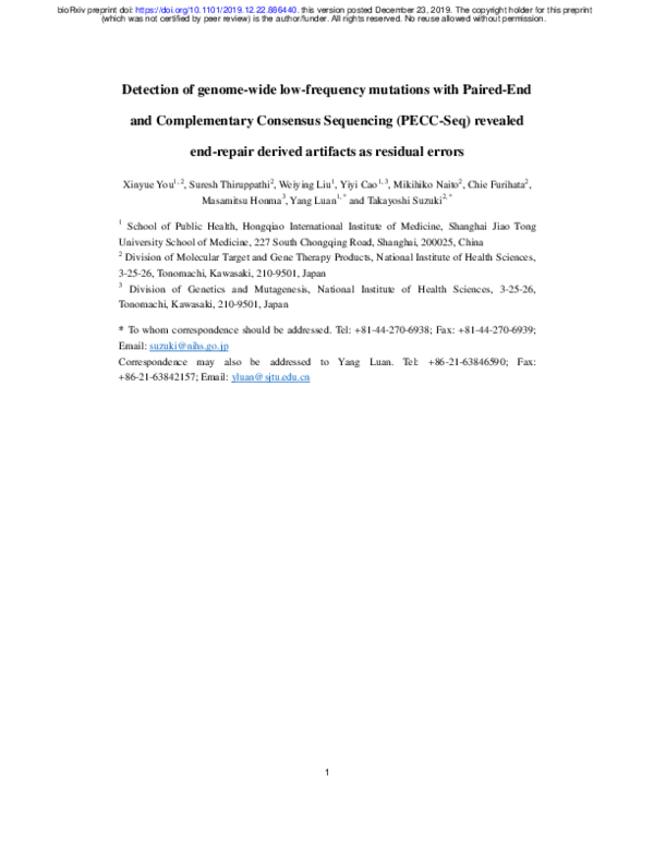 (PDF) Detection of genome-wide low-frequency mutations with Paired-End and Complementary ...