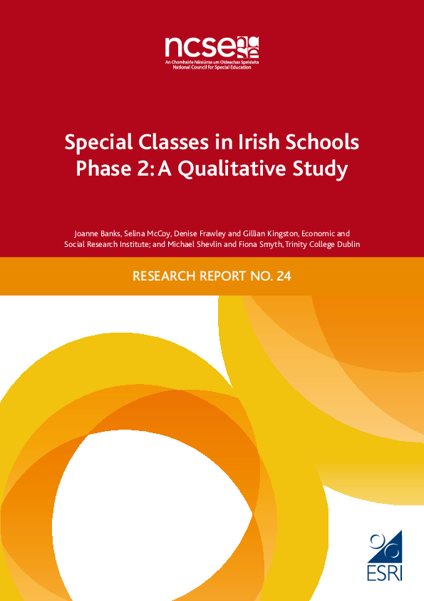 (PDF) Special Classes in Irish Schools, Phase 2: A Qualitative Study