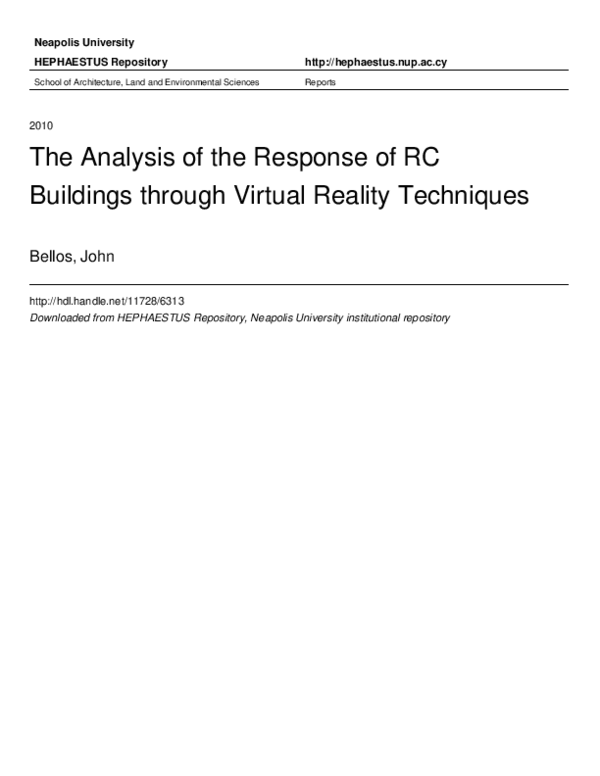 (PDF) The Analysis of the Response of RC Buildings through Virtual ...