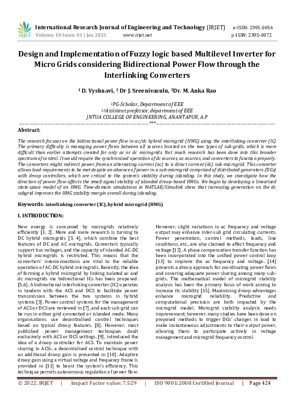 (PDF) Design and Implementation of Fuzzy logic based Multilevel Inverter for Micro Grids ...
