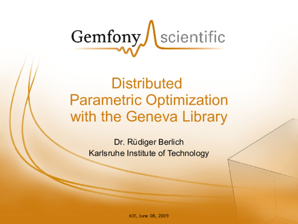 (PDF) Distributed Parametric Optimization with the Geneva Library