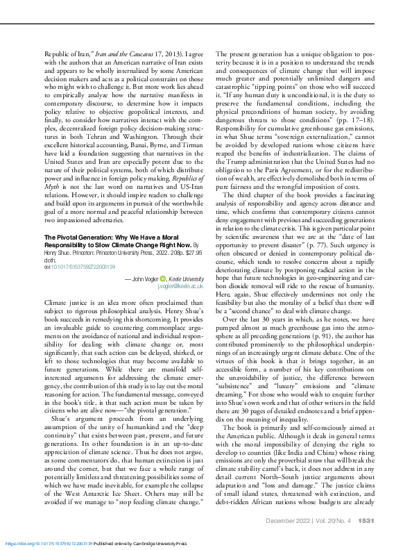 (PDF) The Pivotal Generation: Why We Have a Moral Responsibility to ...