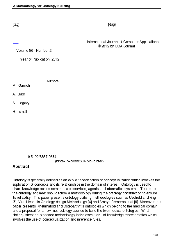 (PDF) A Methodology for Ontology Building