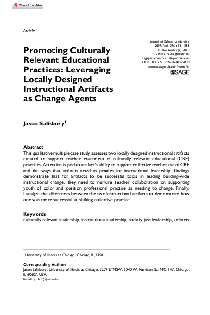 (PDF) Promoting Culturally Relevant Educational Practices: Leveraging Locally Designed ...