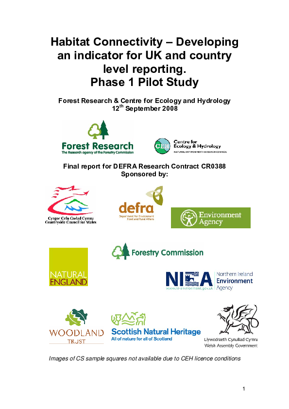 (PDF) Habitat Connectivity Developing an indicator for UK and country ...