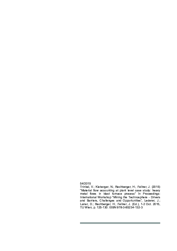 (PDF) Material Flow Accounting at Plant Level Case Study: Heavy Metal ...