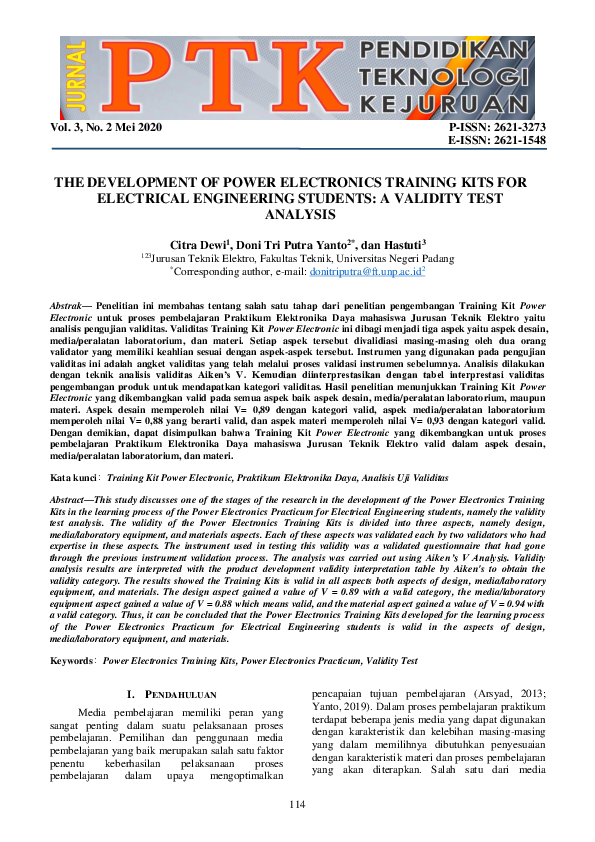 (PDF) The Development of Power Electronics Training Kits for Electrical ...