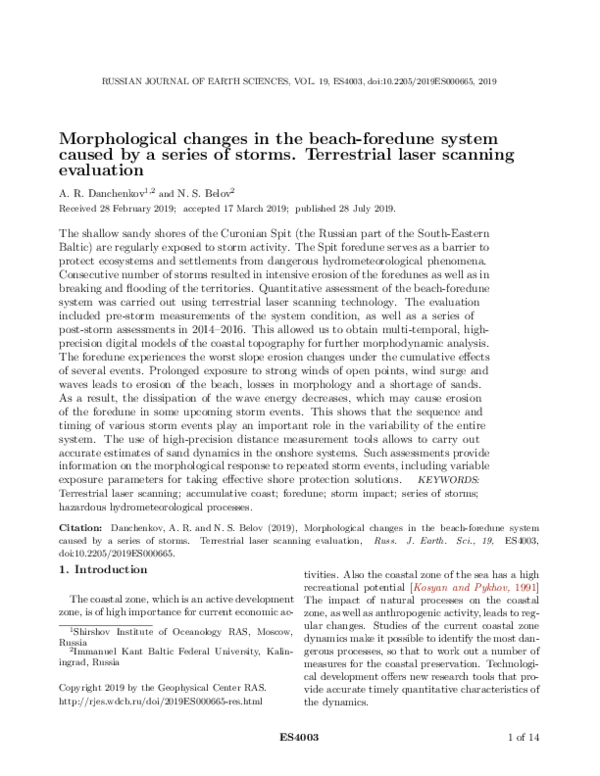 (PDF) Morphological changes in the beach-foredune system caused by a ...