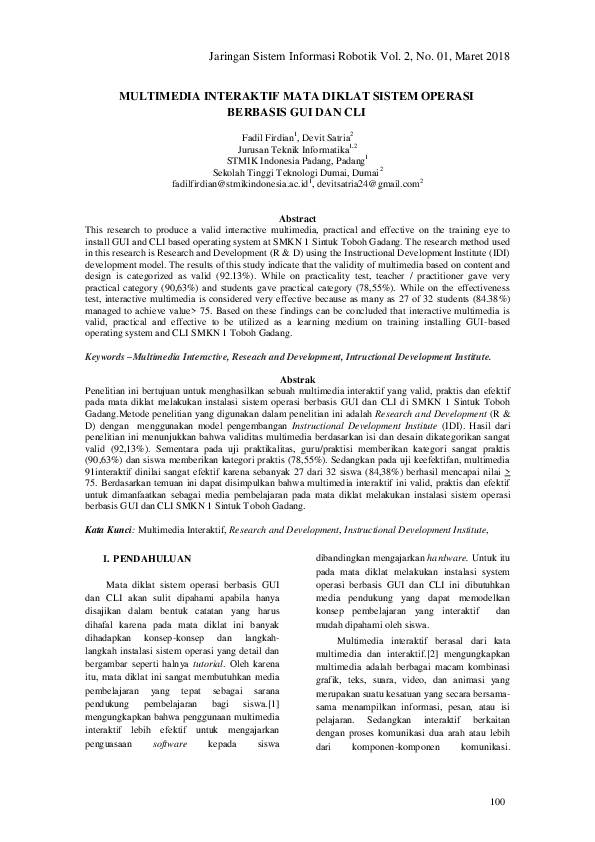 (PDF) Multimedia Interaktif Mata Diklat Sistem Operasi Berbasis Gui Dan CLI