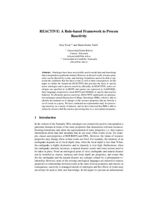 (PDF) REACTIVE: A Rule-based Framework to Process Reactivity