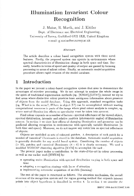 (PDF) Illumination Invariant Colour Recognition