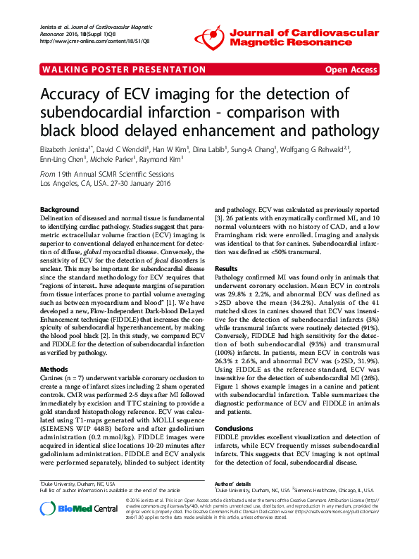 (PDF) Accuracy of ECV imaging for the detection of subendocardial ...