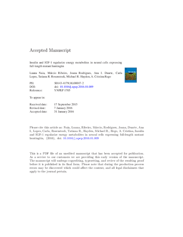 (PDF) Insulin and IGF-1 regularize energy metabolites in neural cells ...