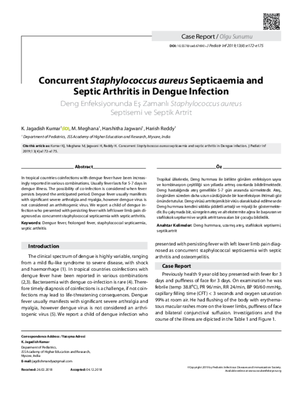 (PDF) Concurrent Staphylococcus aureus Septicaemia and Septic Arthritis ...
