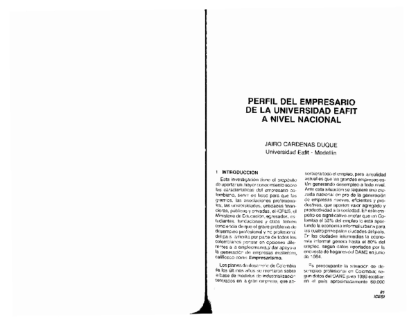 (PDF) Perfil del empresario de la Universidad EAFIT a nivel nacional