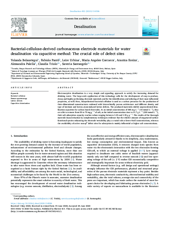 (PDF) Bacterial-cellulose-derived carbonaceous electrode materials for water desalination via ...