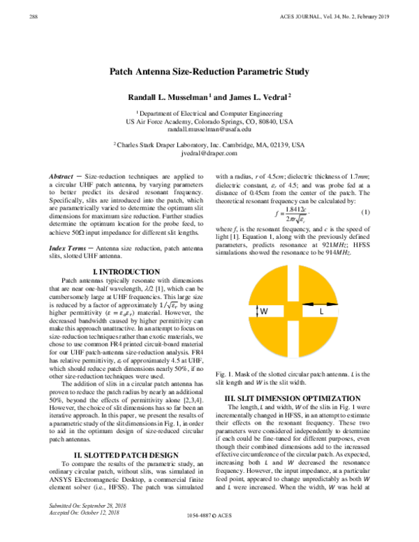 (PDF) Patch antenna size-reduction parametric study