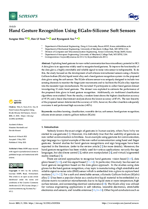 (PDF) Hand Gesture Recognition Using EGaIn-Silicone Soft Sensors