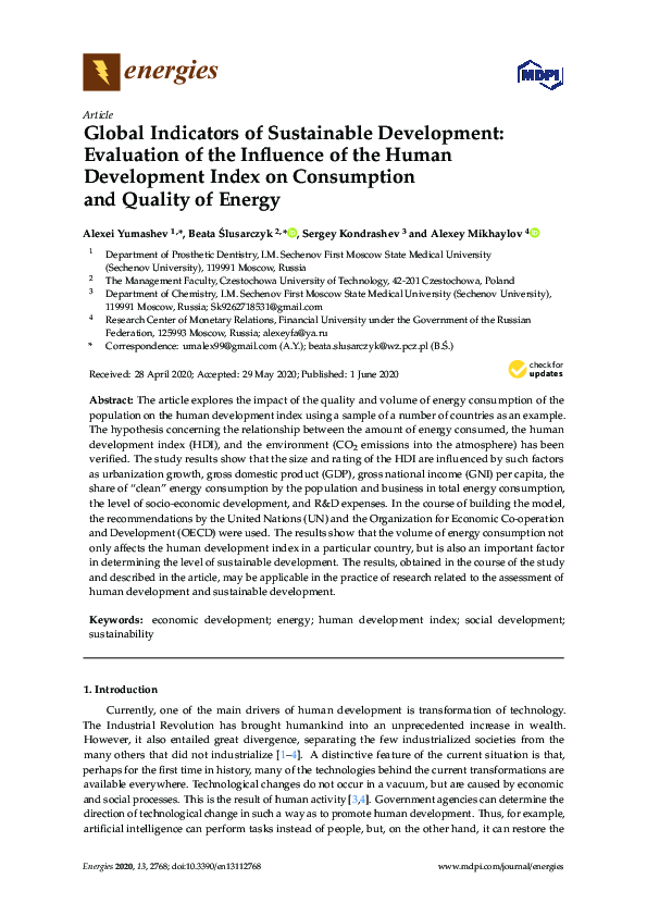 (PDF) Global Indicators of Sustainable Development: Evaluation of the ...