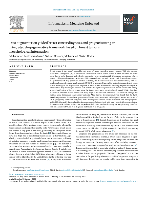 (PDF) Data augmentation guided breast cancer diagnosis and prognosis using an integrated deep ...