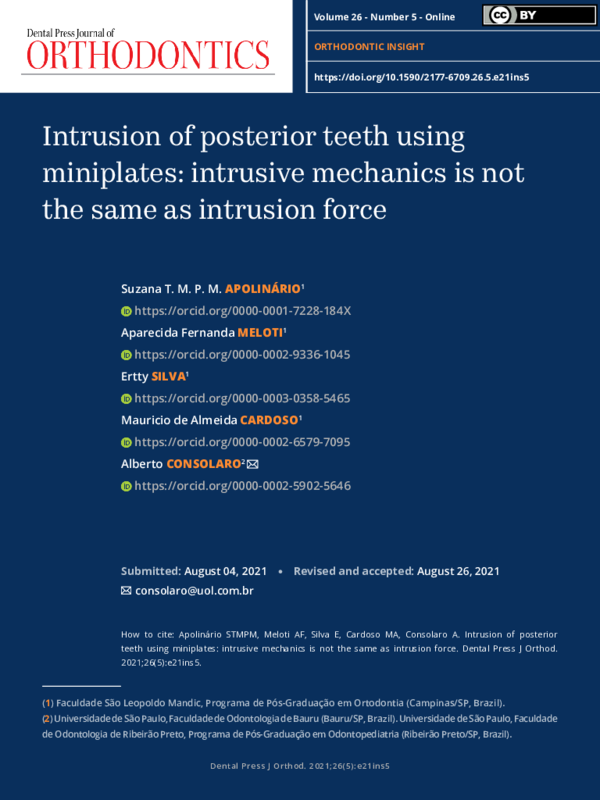 (PDF) Intrusion of posterior teeth using miniplates: intrusive ...