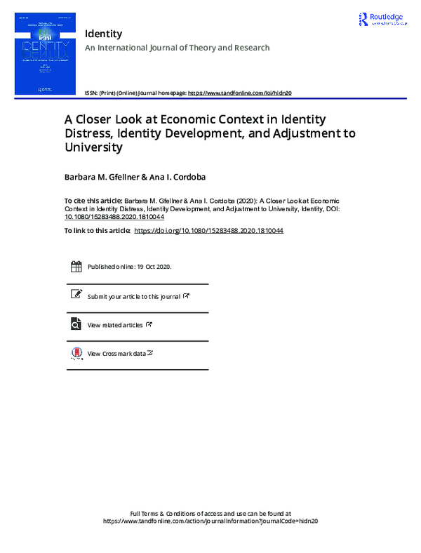 (PDF) A Closer Look at Economic Context in Identity Distress, Identity ...