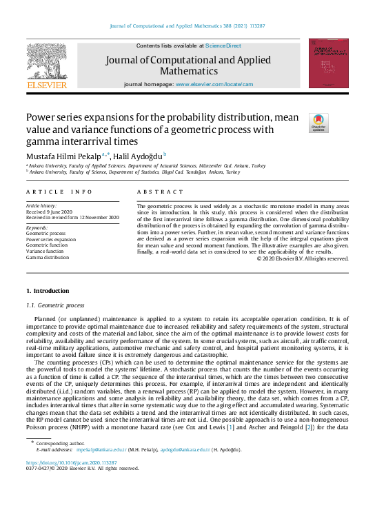 (PDF) Power series expansions for the probability distribution, mean ...