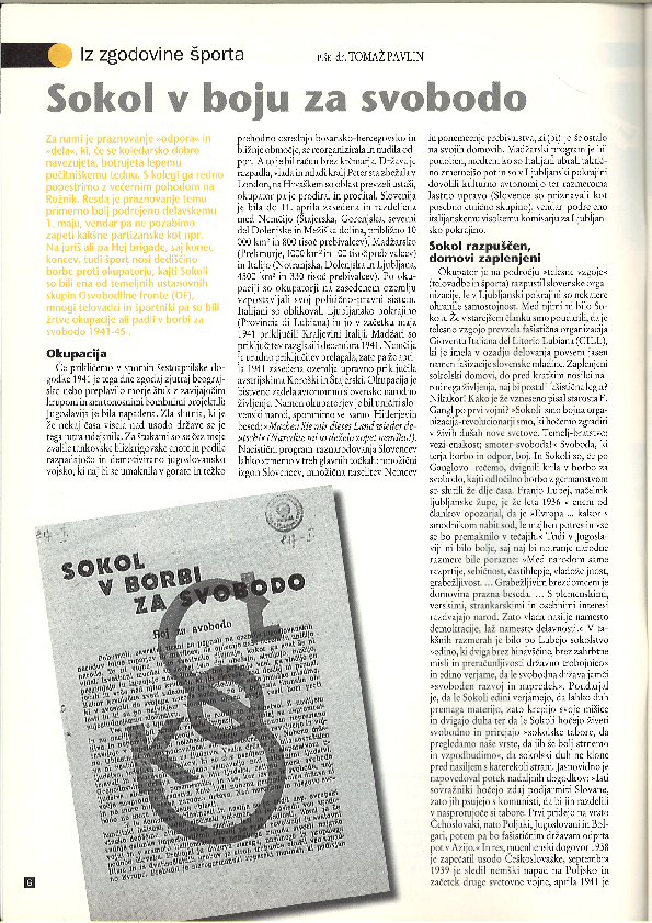 (PDF) Sokol v boju za svobodo | Pavlin, Tomaž - Academia.edu