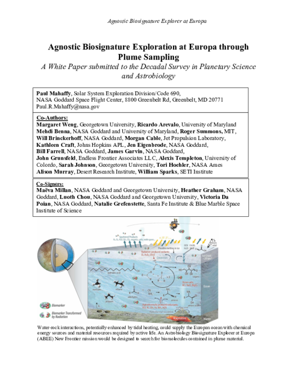 Agnostic Biosignature Exploration at Europa through Plume Sampling