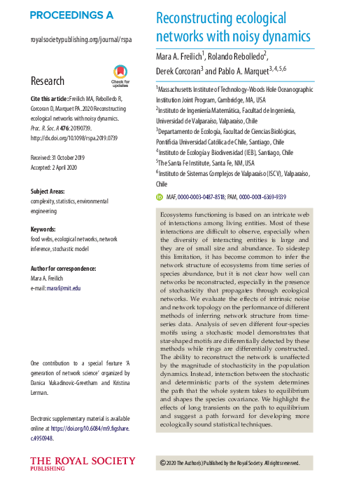 (PDF) Reconstructing ecological networks with noisy dynamics