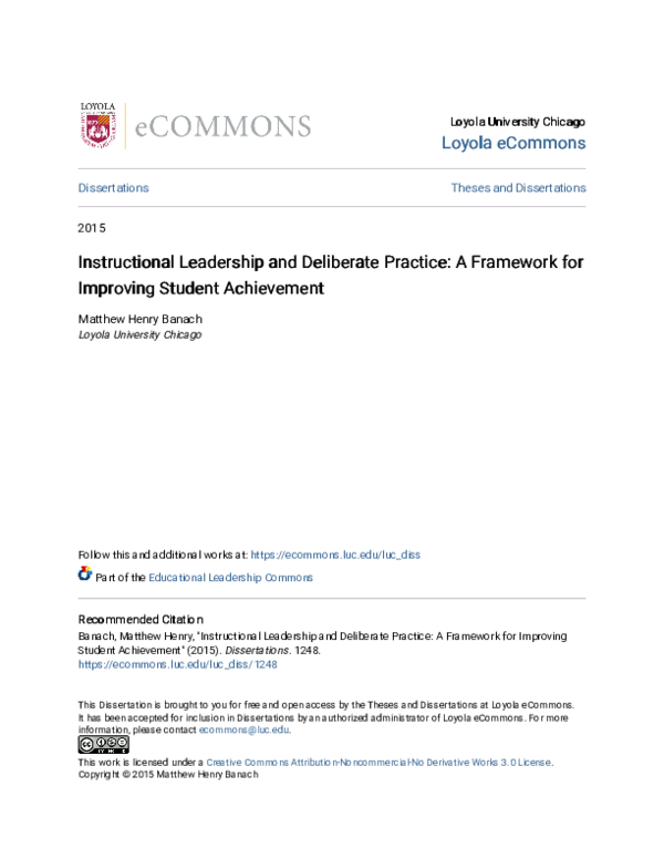 (PDF) Instructional leadership and deliberate practice: A framework for ...