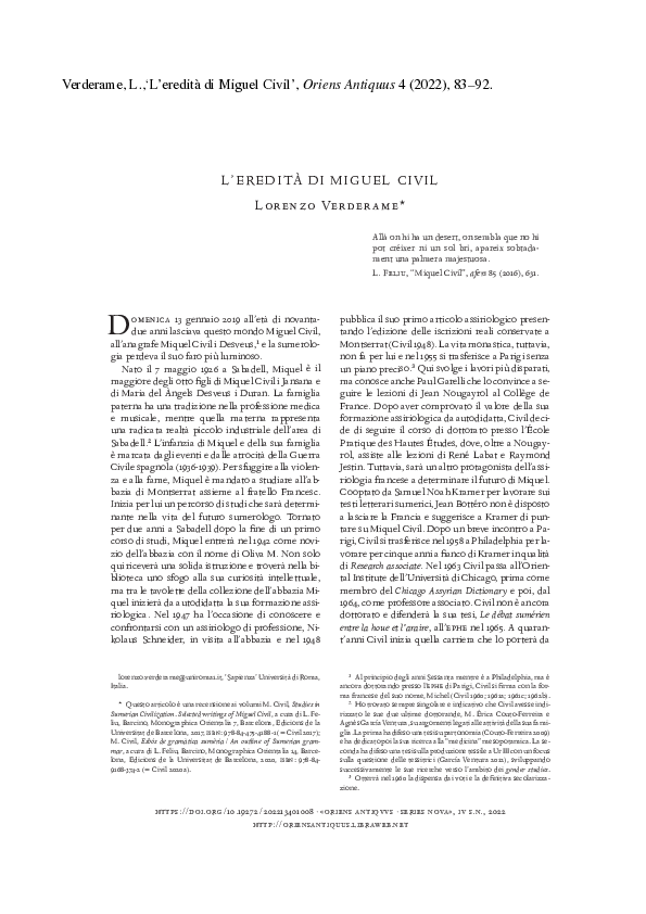 (PDF) L'eredità di Miguel Civil
