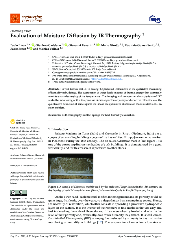 (PDF) Evaluation of Moisture Diffusion by IR Thermography