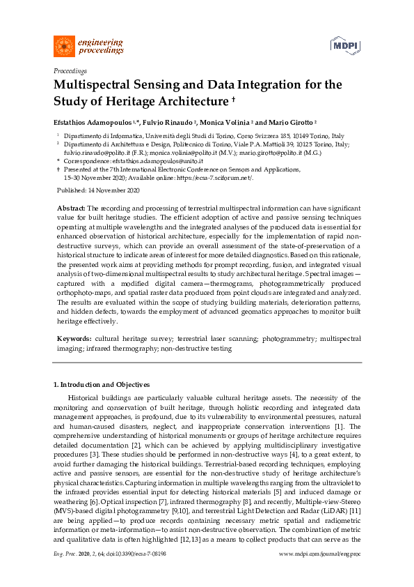 (PDF) Multispectral Techniques for Heritage Analysis