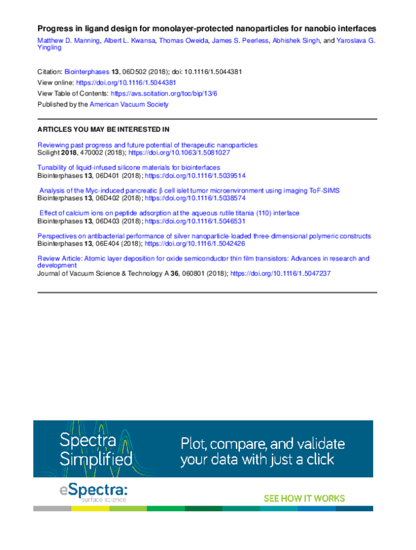 (PDF) Progress in ligand design for monolayer-protected nanoparticles ...