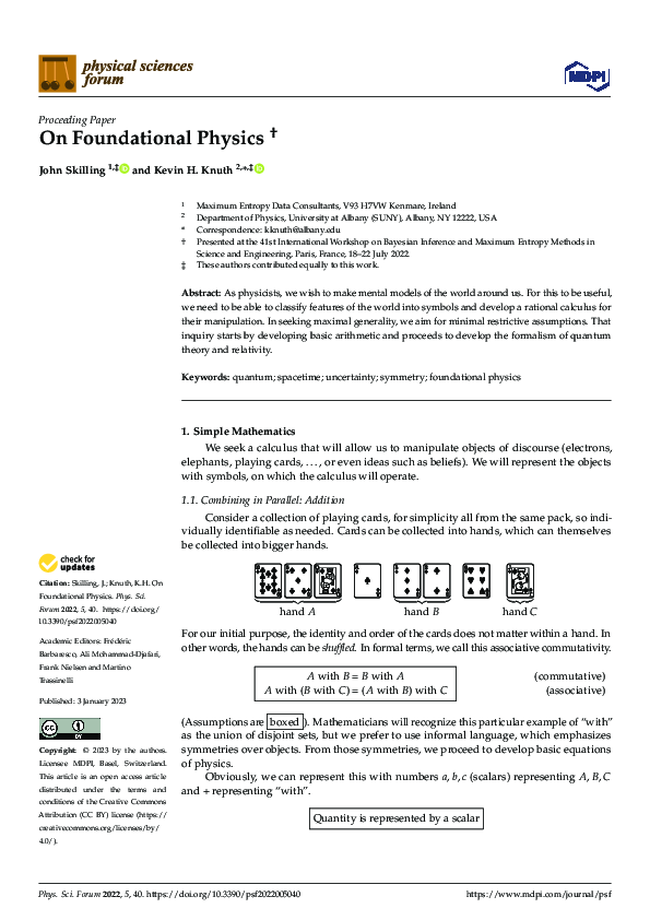 (PDF) On Foundational Physics