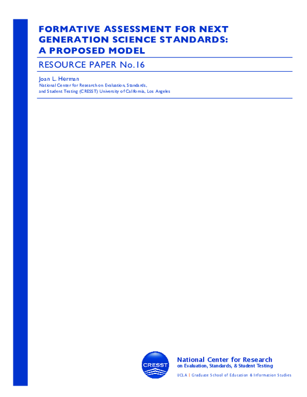 (PDF) Formative Assessment for Next Generation Science Standards: A ...